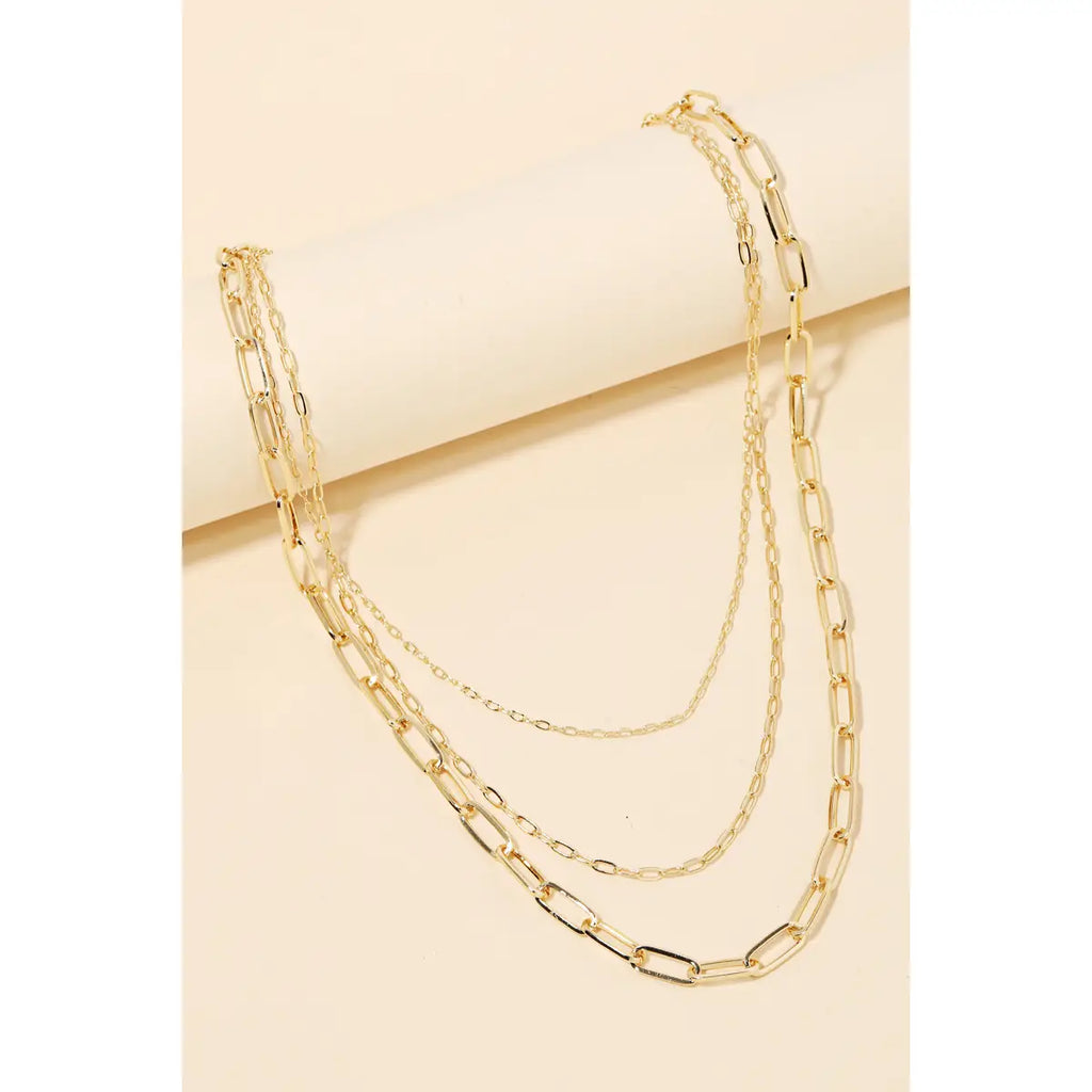 Triple Layered Chain Necklace – Three Broke Sisters